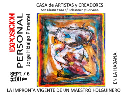 Exposición del artista Jorge Hidalgo Pimentel será inaugurada en Centro ...