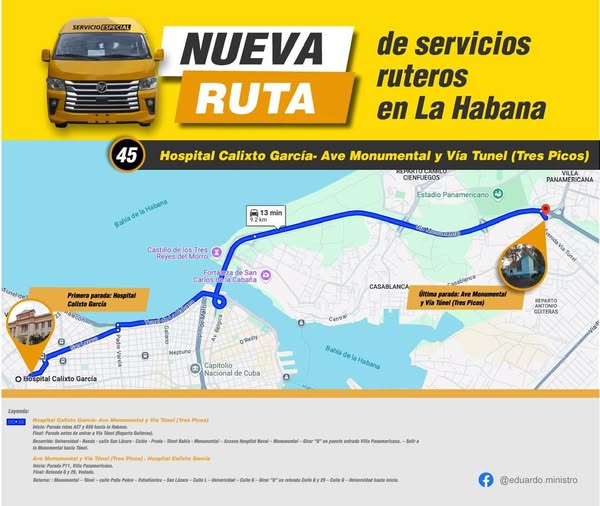 Conozca recorrido de las rutas de nuevos microbuses en La Habana